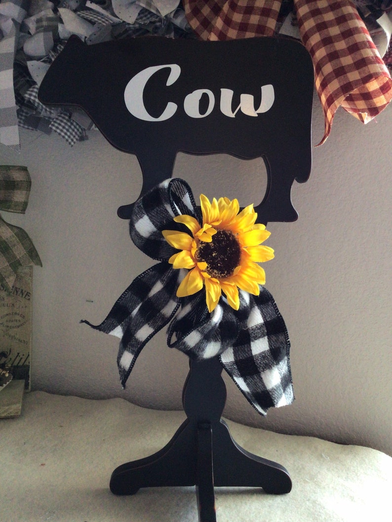 Cow Chalkboard Sign Buffalo Check Kitchen Cow Sign Buffalo - Etsy