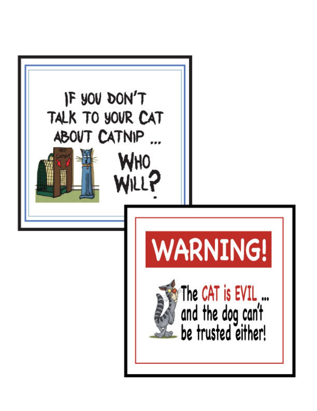 Funny Cat Sign, Cat Catnip Sign, Evil Cat Sign. Funny Sign, Desk Sign ...