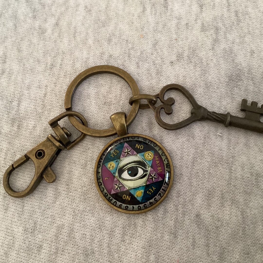 Closeout! Keychain, Ouija With Color Eye Star Keychain, Halloween ...