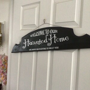 Halloween Over Door Welcome Sign, Haunted Home Sign, Moving Sale! - Etsy