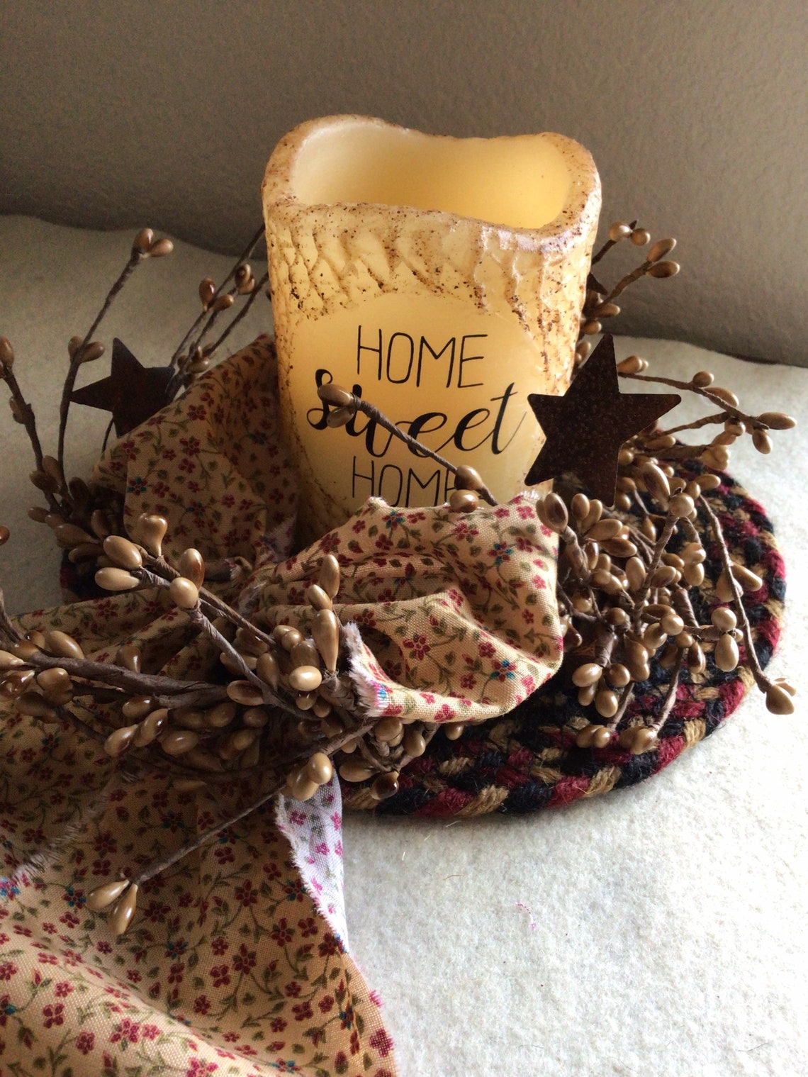 Home Sweet Home Candle Rustic Home Sweet Home Grungy Timer | Etsy