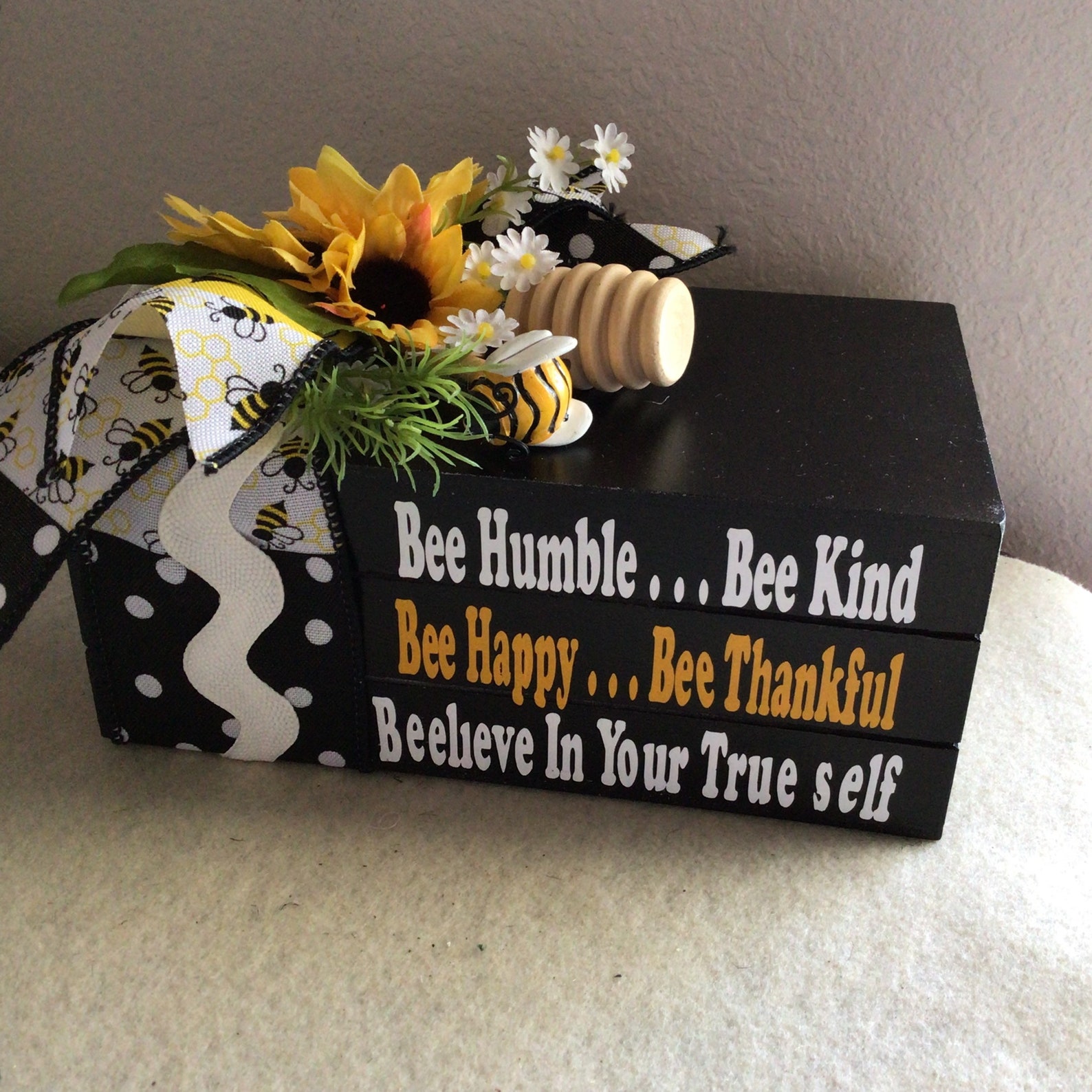 Grinchy Stacked Wood Book Blocks Perhaps Christmas Means A - Etsy