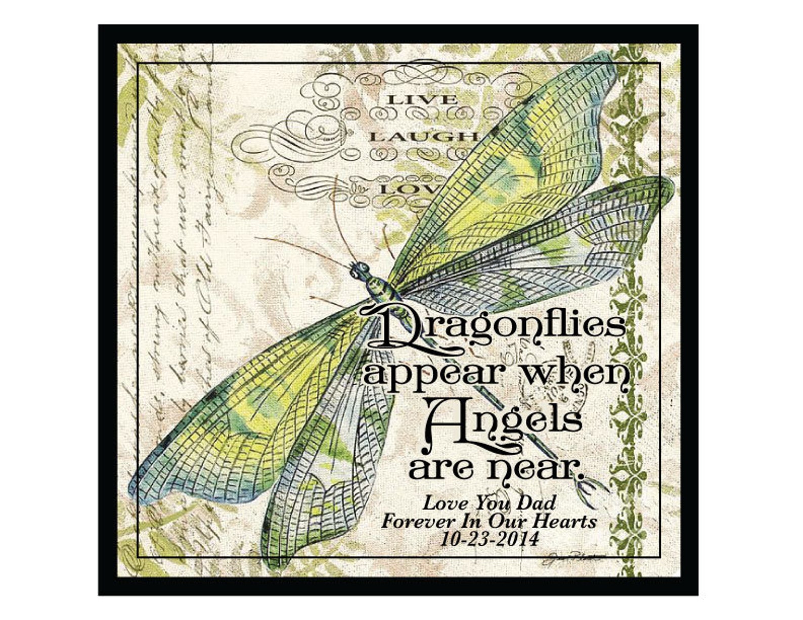 Dragonfly Glass Sign Dragonflies Appear When Angels Are Near | Etsy