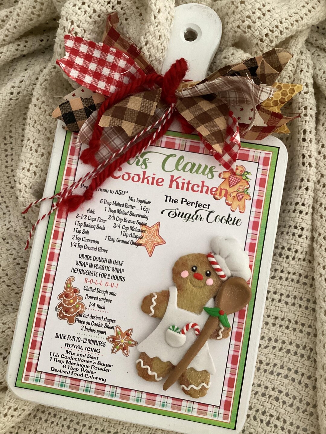 Christmas Mrs Claus’ Handmade Sugar Cookie Recipe Cutting Board Sign ...