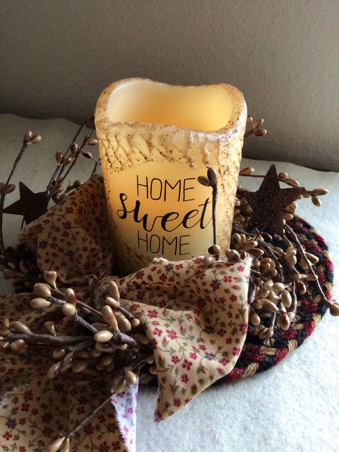 Home Sweet Home Candle, Rustic Home Sweet Home Grungy Timer Candle, 8 ...