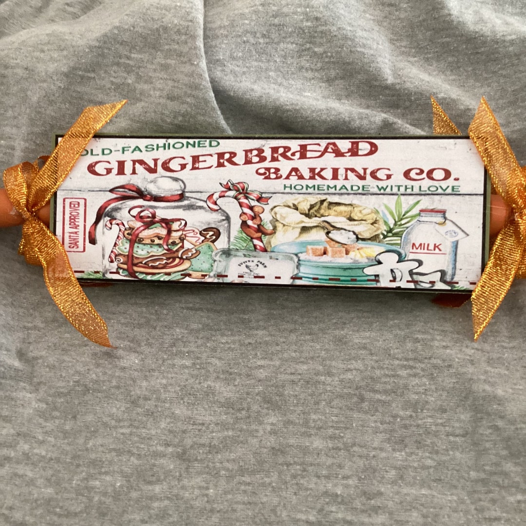 Gingerbread Rolling Pin, Small Christmas Rolling Pin, Tier Tray Rolling ...