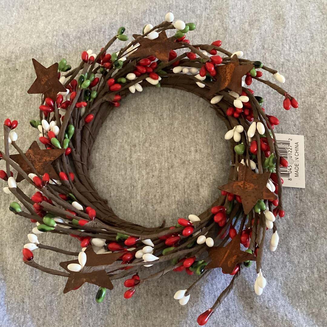 4” Pip Berry Rings, Lot of 3 Pip Berry Rings, Christmas Red Green White ...
