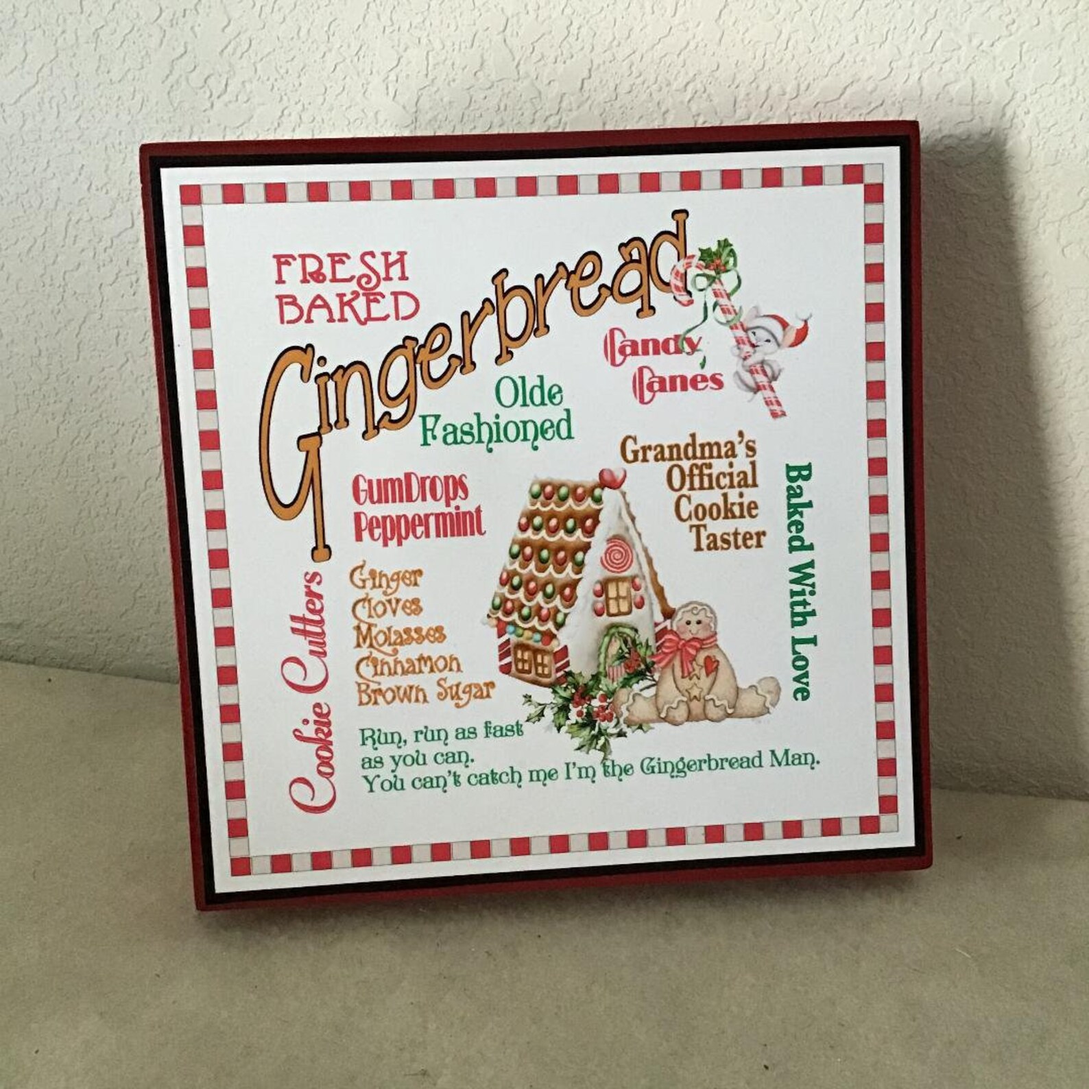 Gingerbread Sign Christmas Sign Gingerbread Words Holiday - Etsy