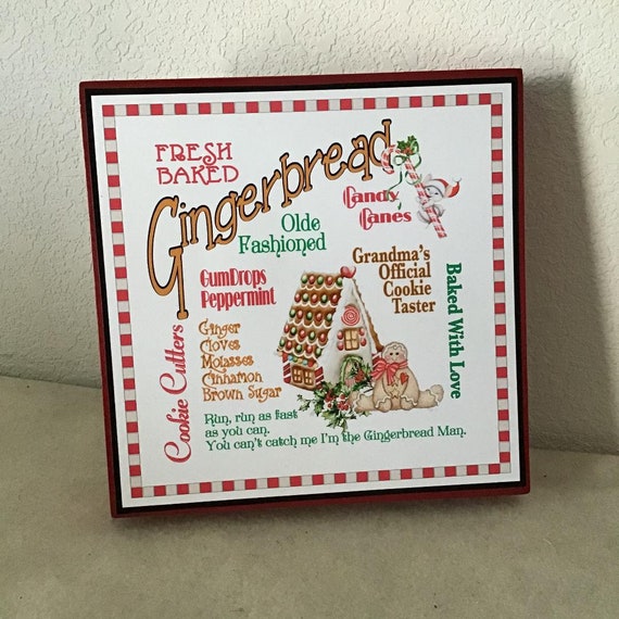 Gingerbread Sign Christmas Sign Gingerbread Words Holiday - Etsy