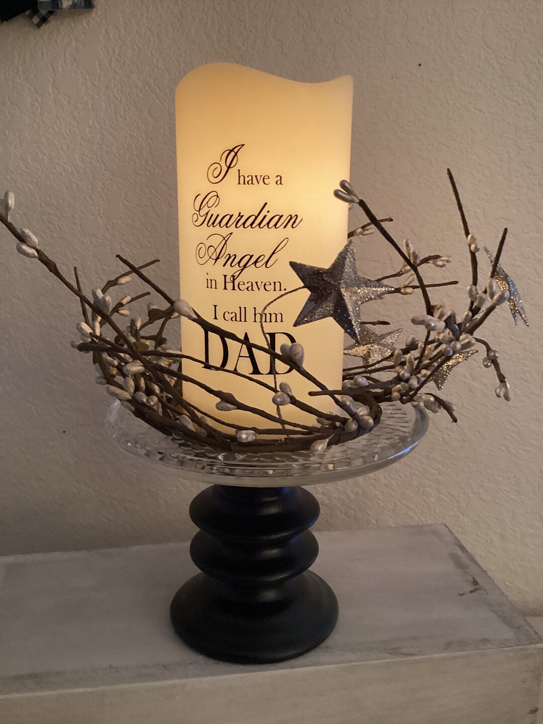 Dad Rememberance Candle, Guardian Angel Dad Battery Piller Candle on ...