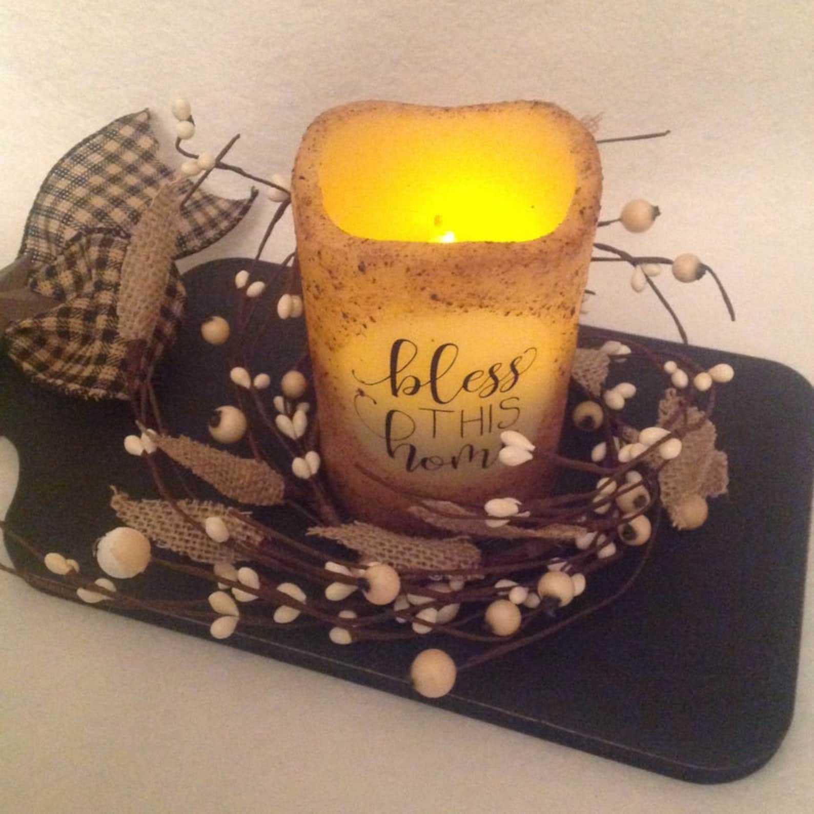 Home Sweet Home Candle Rustic Home Sweet Home Grungy Timer | Etsy