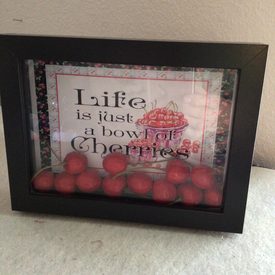 Bowl of Cherries Shadow Box, Mary Style Shadow Box, Christmas Shadow ...