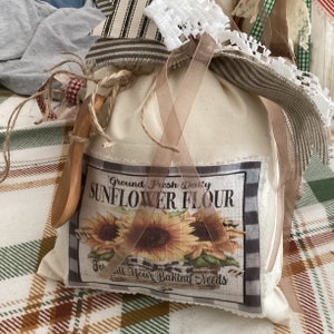 Gingerbread Flour Cotton Pantry Bag, Pantry Bag, Rustic Holiday ...