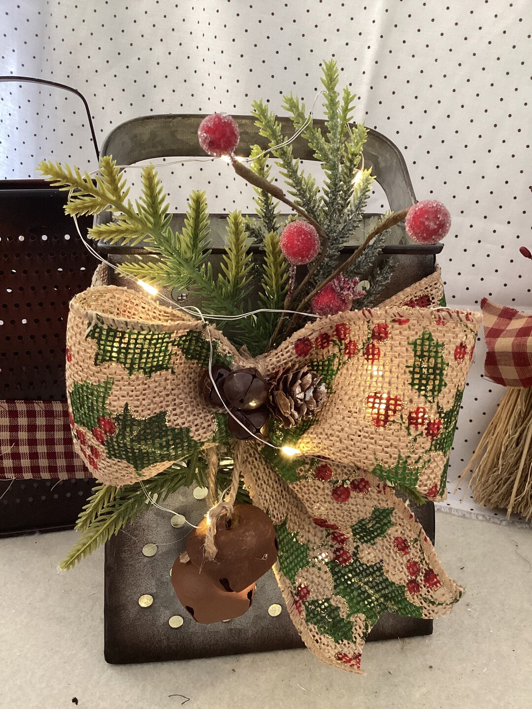 Rustic Christmas Rusty Bell Grater, Large Christmas Primitive Grater ...