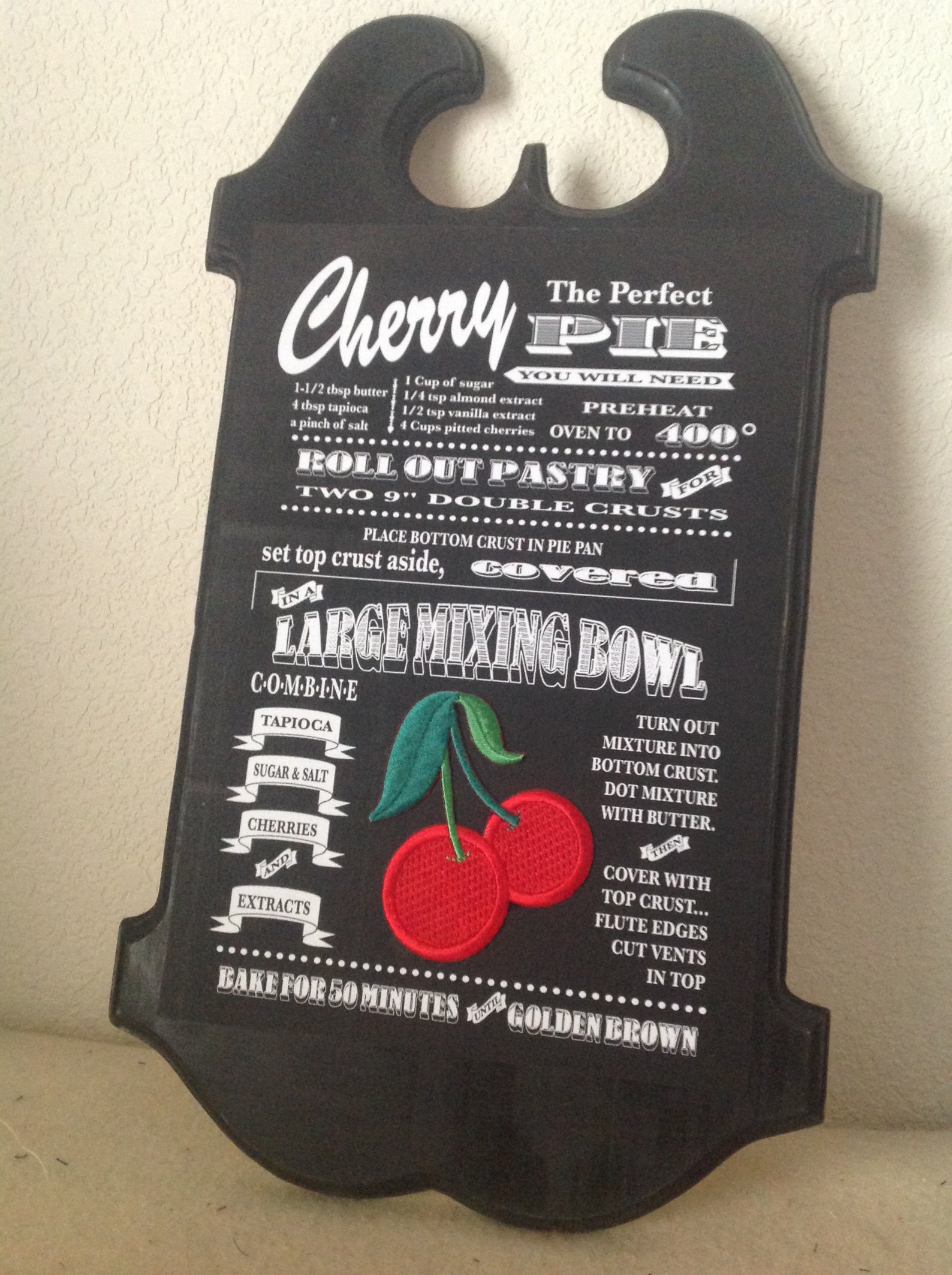 Cherry Pie Recipe Sign Tavern Wood Sign Kitchen Signs | Etsy