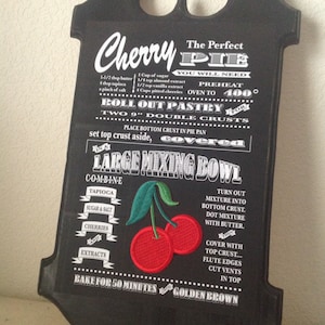 Cherry Pie Recipe Sign, Tavern Wood Sign, Kitchen Signs, Country ...