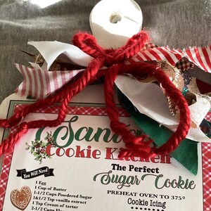 Christmas Santa Sugar Cookie Recipe Sign, Heavy Wood Breadboard Recipe ...
