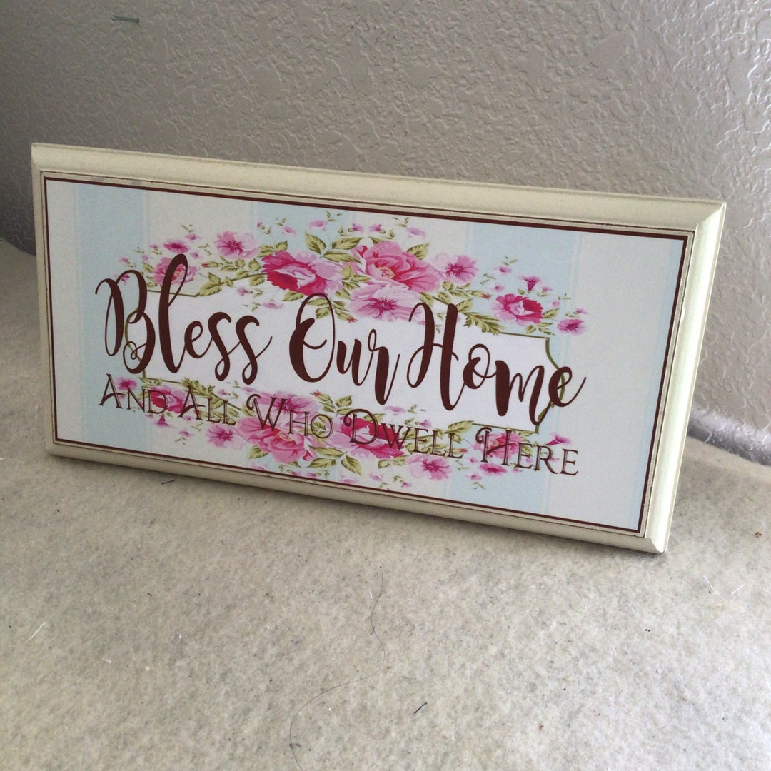 Bless Our Home Inspirational Easel Sign, Heartfelt Family Sign, Country ...