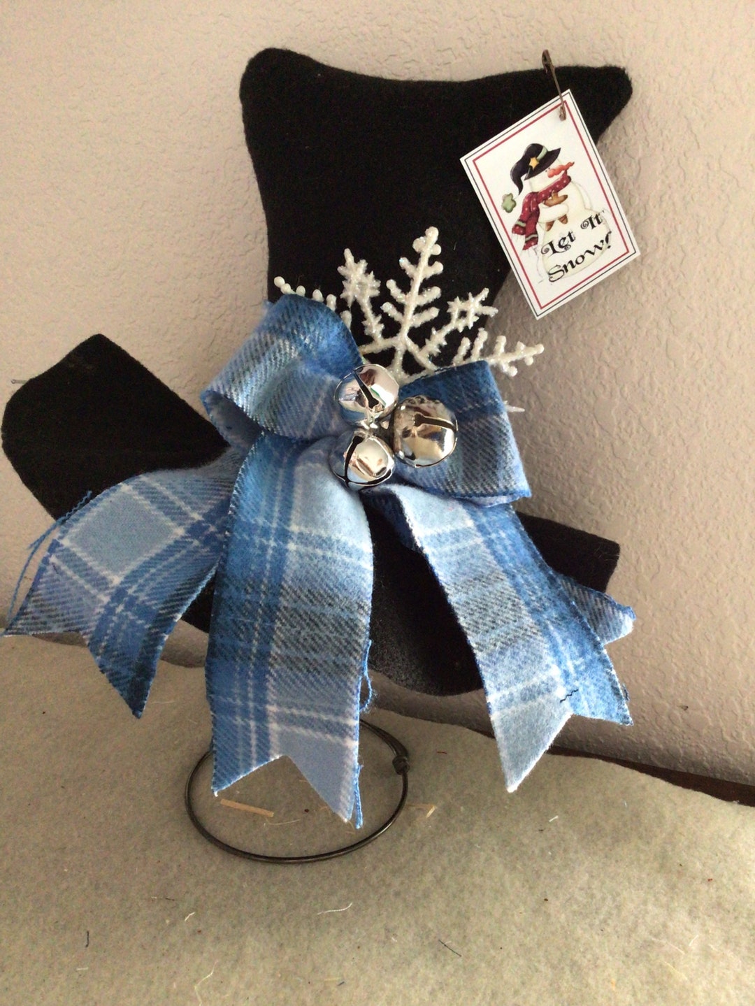 Snowman Hat, Small Snowman Hat on Spring, Vintage Old Spring, Hat on ...