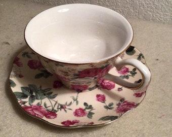 Red Rose Teacup | Etsy