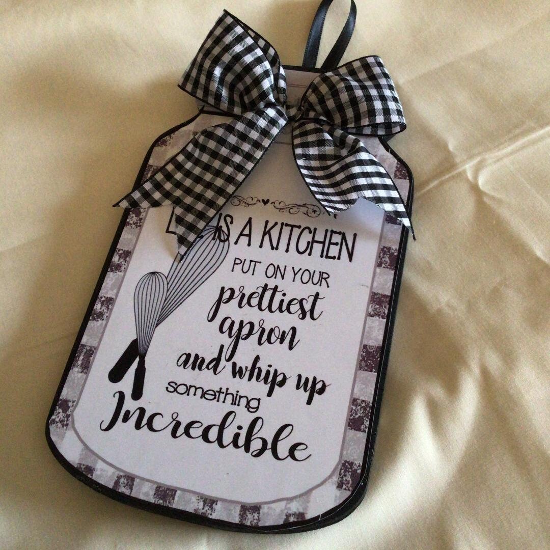 Free Ship Wood Mason Jar Sign. Life is A Kitchen Sign Wood - Etsy