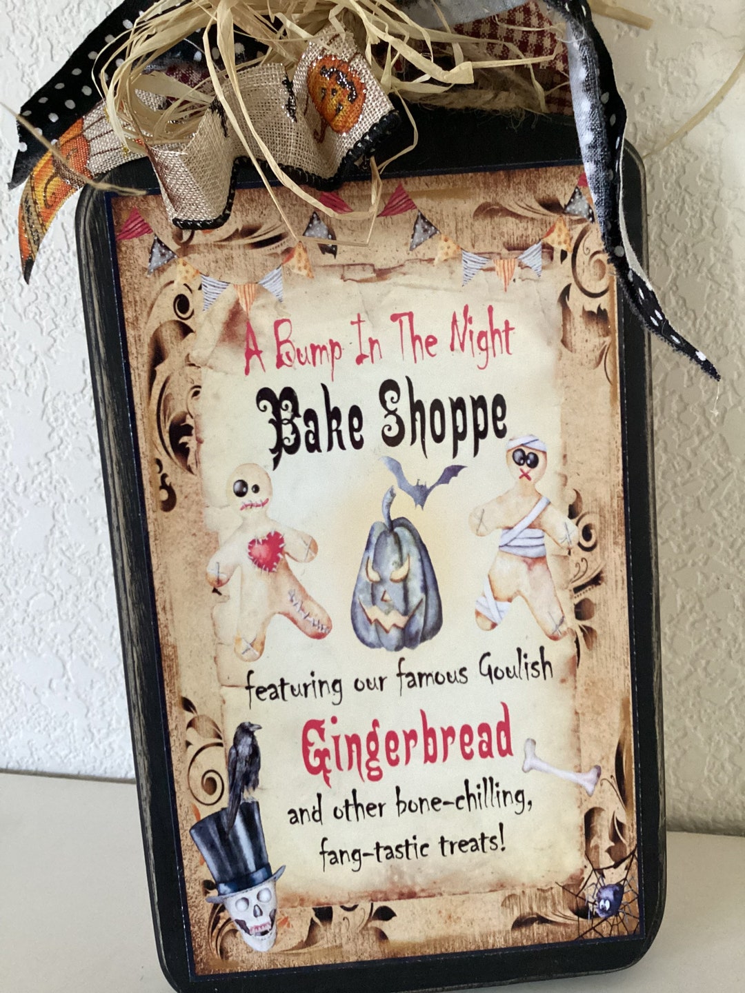 Halloween/christmas Gingerbread Cookie Sign, Bump in the Night Heavy ...
