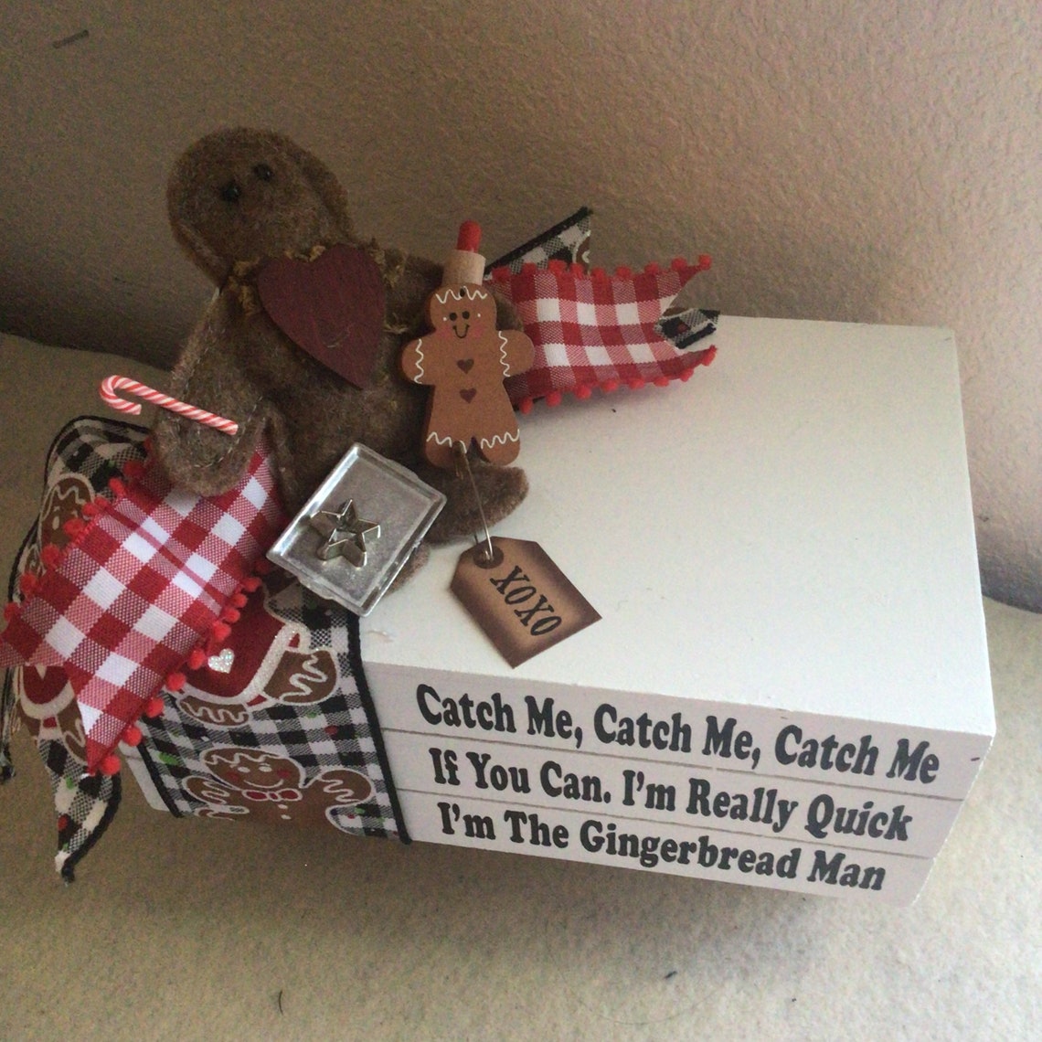 Stacked Gingerbread Man Book Blocks Christmas Whimsey Stacked - Etsy