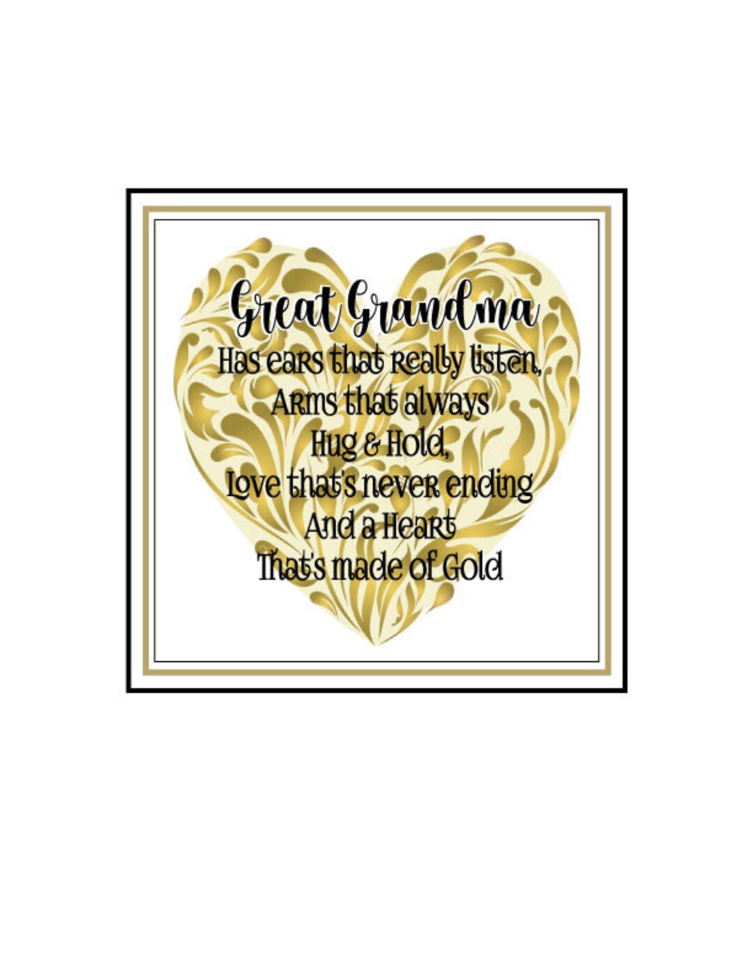 Great Grandma Sign, 6” Great Grandma Heart Sign, Mother's Day Sign ...