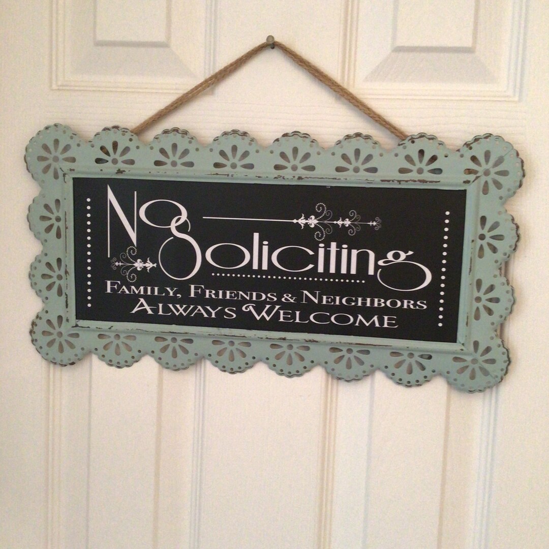 Moving Sale, Tin Lace Sign, No Soliciting Sign, Country Green Home Sign ...