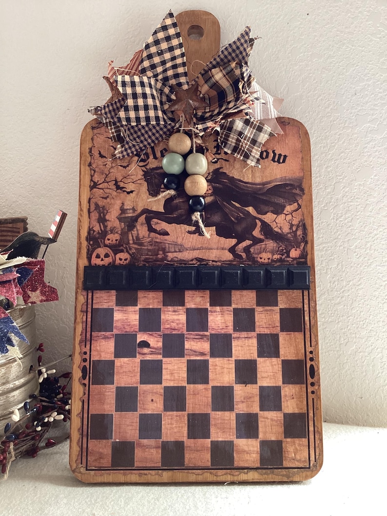Cutting Bread Board: Legend of Sleepy Hallow Checker Board Sign ...