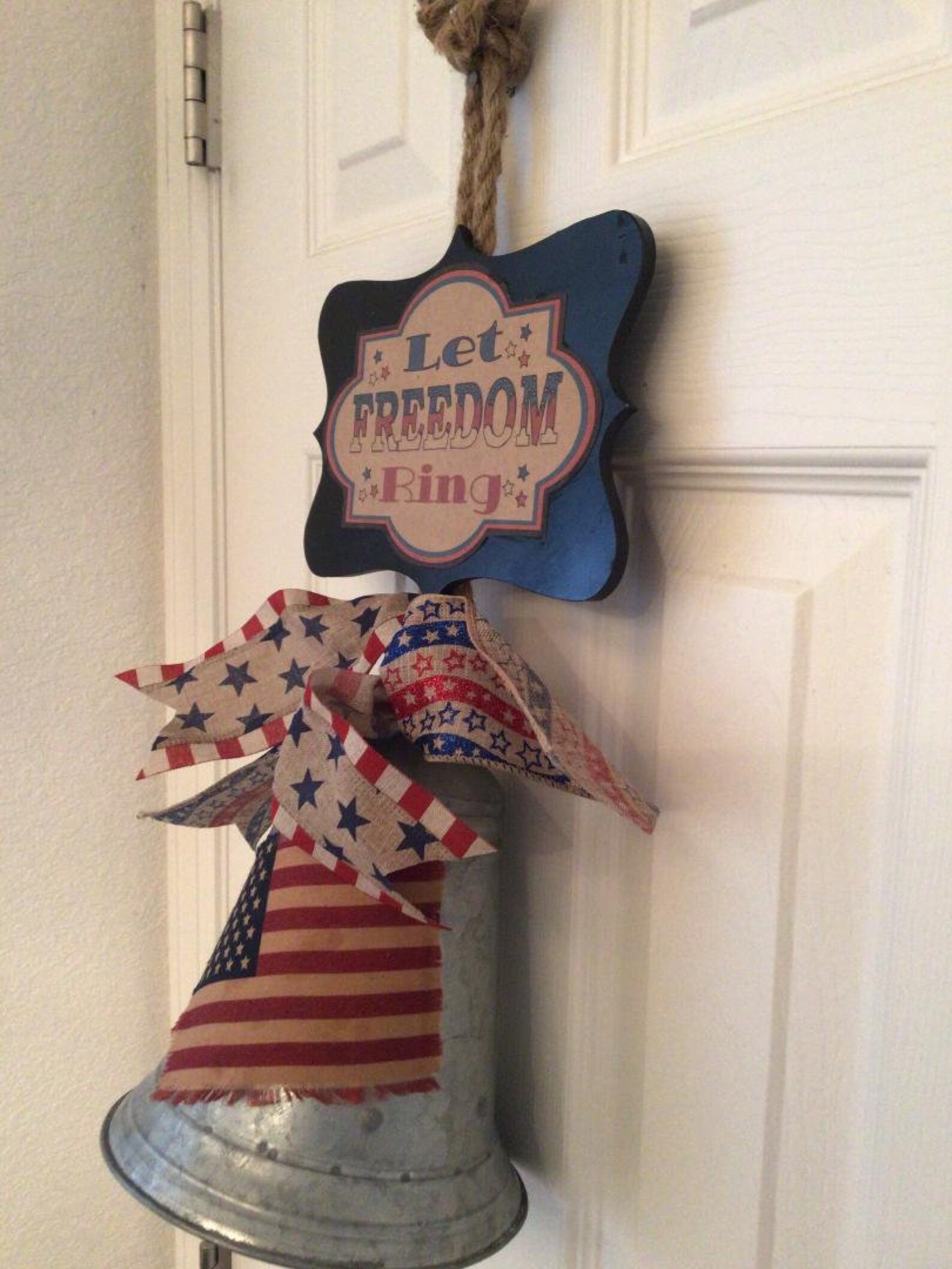 Americana Bell Memorial Day Bell Decor 4th July Bell Sign | Etsy