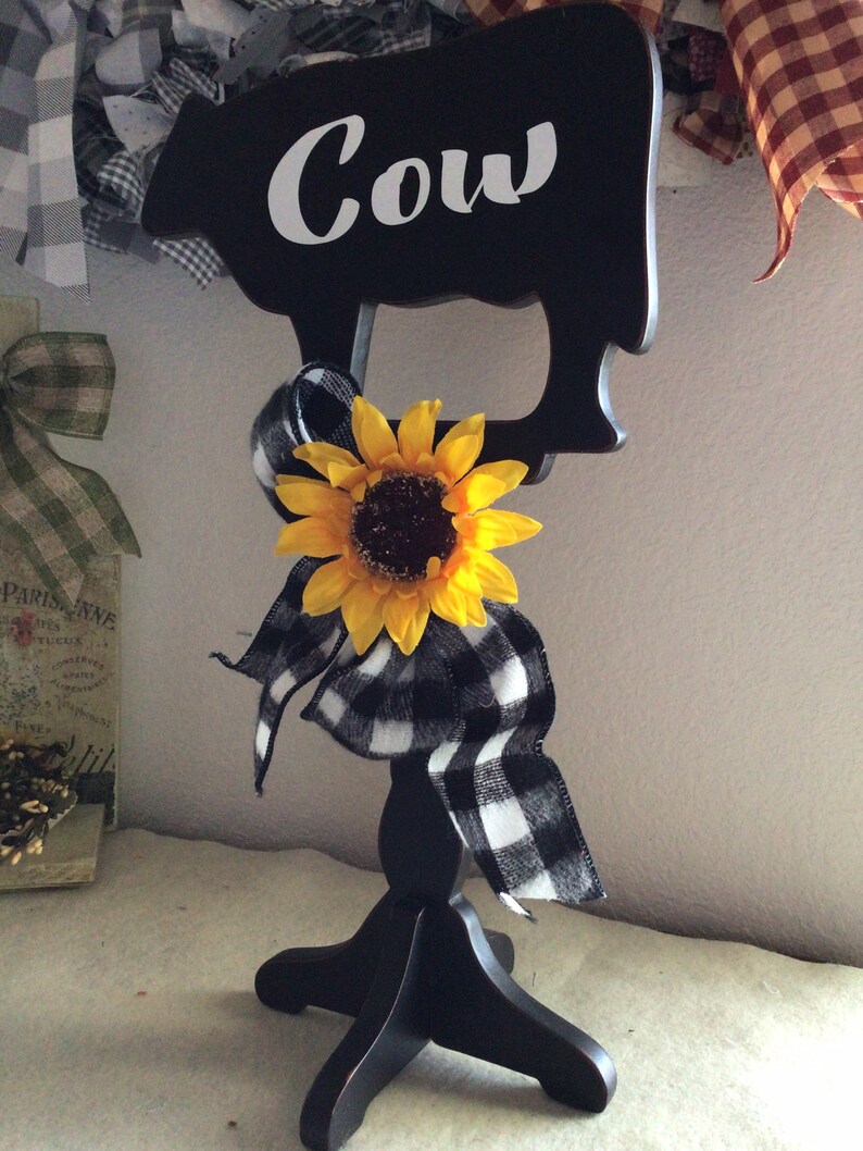 Cow Chalkboard Sign Buffalo Check Kitchen Cow Sign Buffalo - Etsy