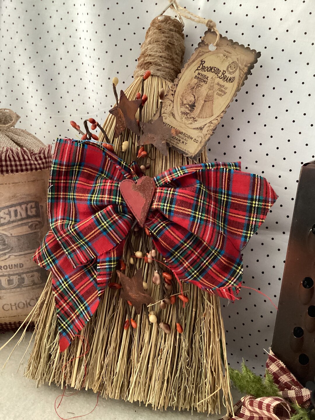 Whisk Broom, Christmas Whisk Broom, Farmhouse Holiday Whisk Broom ...
