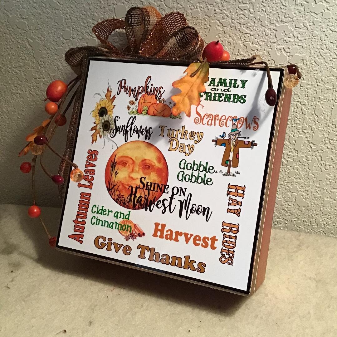 Signs, Harvest Moon Sign, Pumpkin Sign, Autumn Sign, Harvest Decor ...