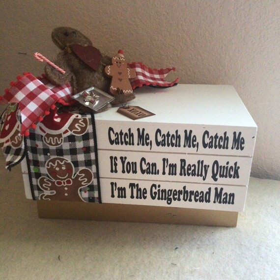 Stacked Gingerbread Man Book Blocks Christmas Whimsey Stacked - Etsy