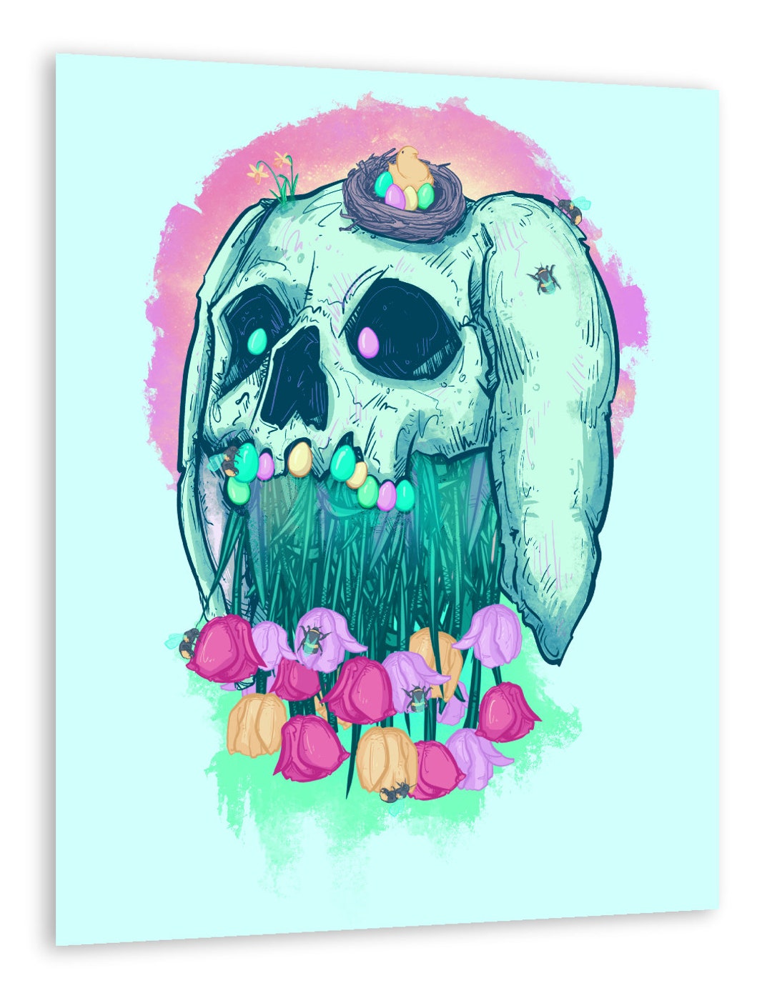 Elemental Skull Special Edition Spring Fine Art Print Poster Home Decor ...