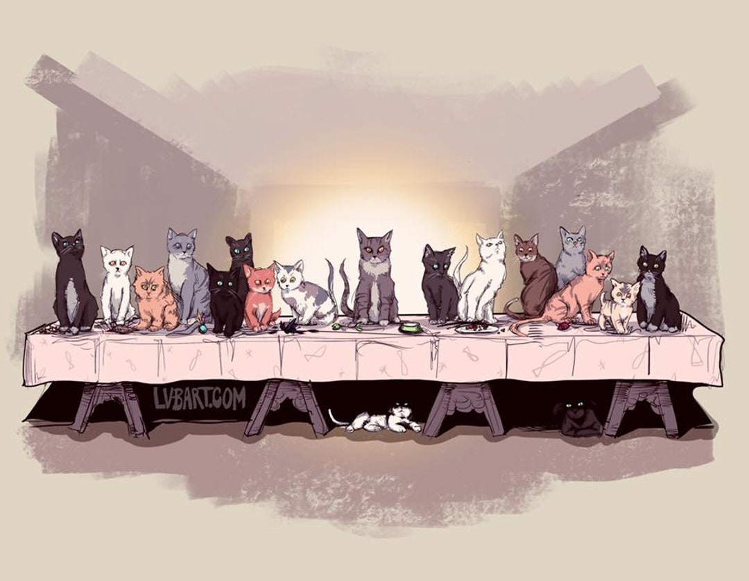 The Cat Supper Fine Art Print Poster Home Decor Wall Art Digital - Etsy