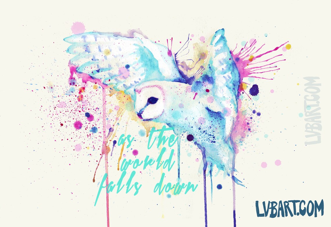 Rainbow Barn Owl labyrinth Variant Fine Art Print Poster - Etsy