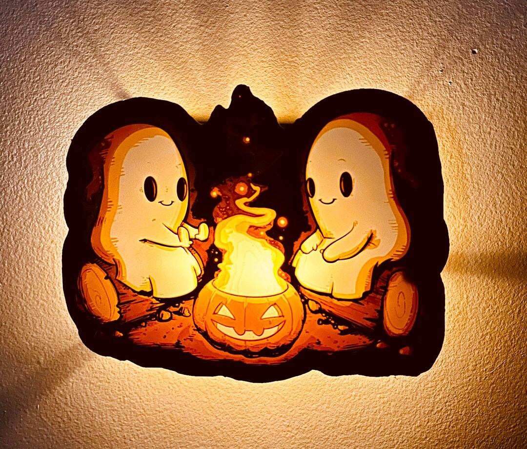 Ghost Stories 3D Painting Lithophane Wall Display With Leds Night Light ...