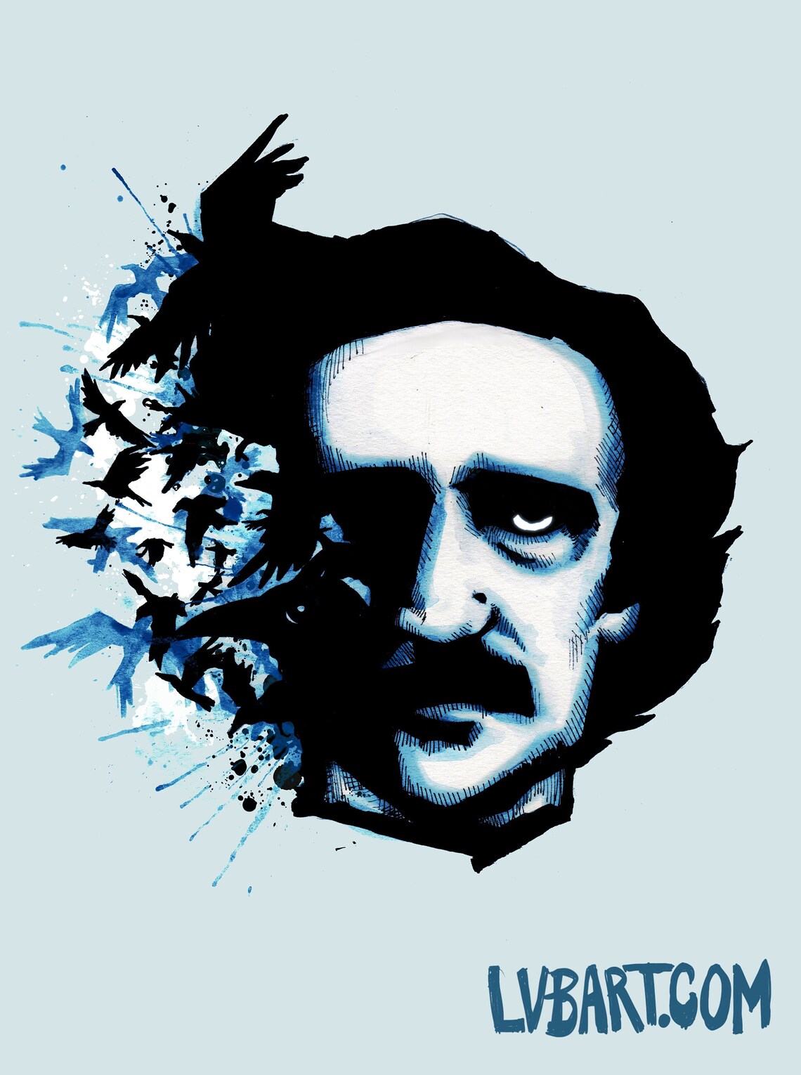 Edgar Allan Poe Crows Fine Art Print Poster - Etsy