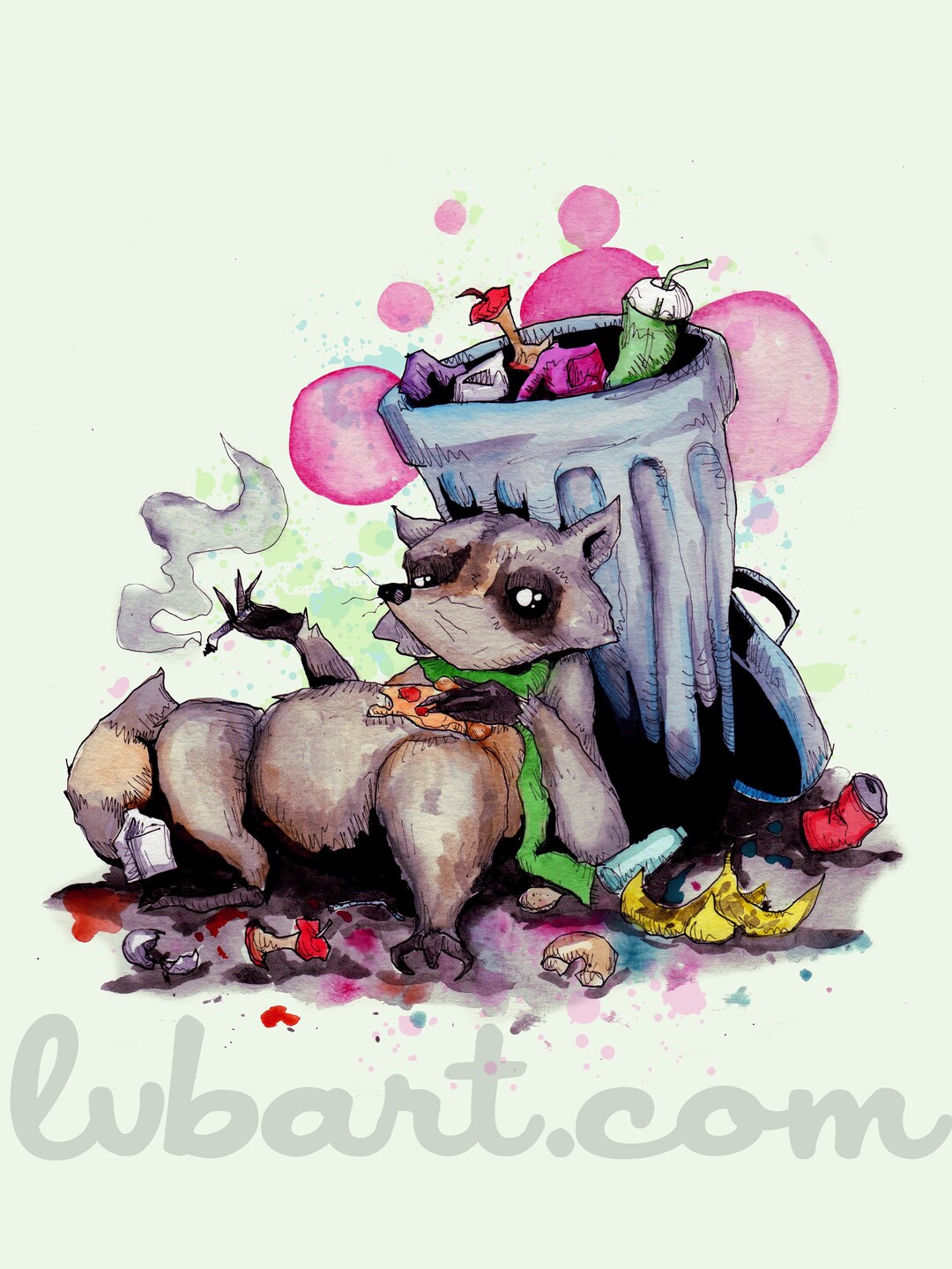 Trash Panda Fine Art Print Poster Home Decor Wall Art Digital - Etsy