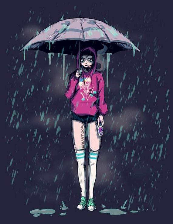 I'm Only Happy When It Rains Fine Art Print Poster | Etsy