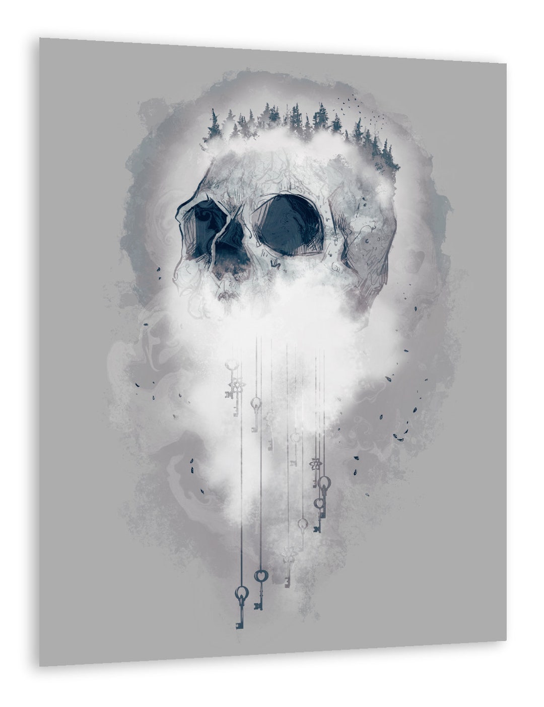 Elemental Skull Air Fine Art Print Poster Home Decor Wall Art Digital ...