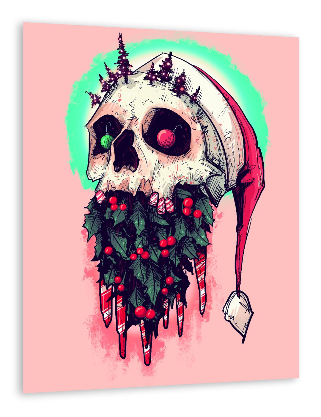 Elemental Skull Special Edition Christmas Fine Art Print Poster Home ...