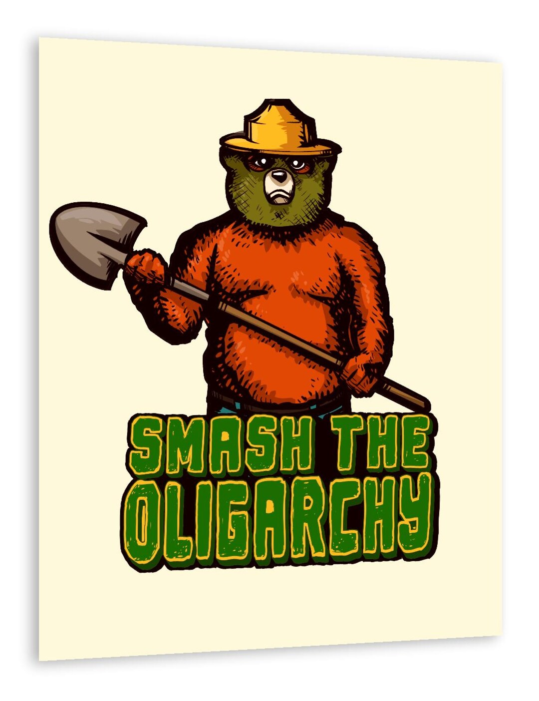 Smash the Oligarchy Bear Fine Art Print Poster Home Decor Wall Art ...