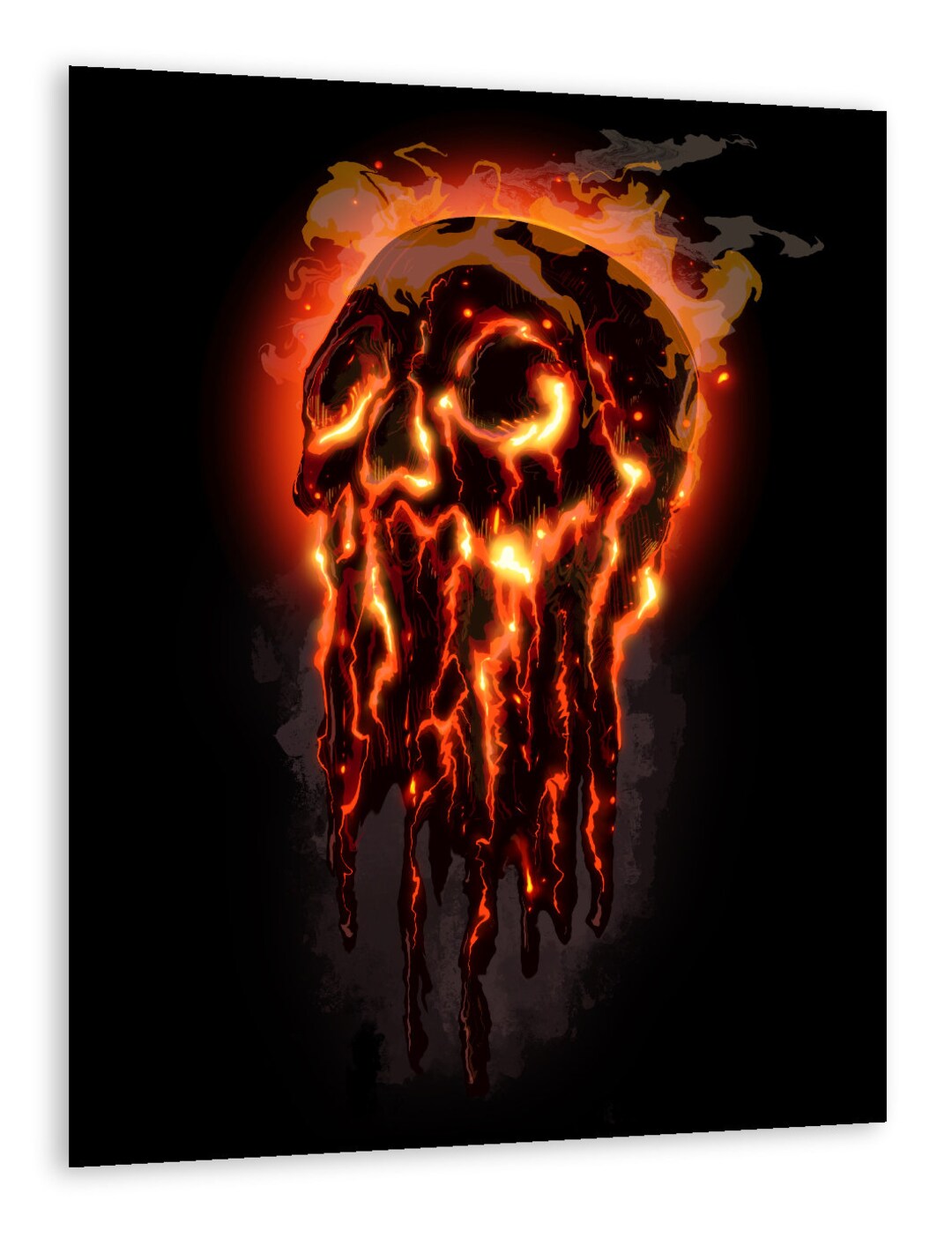 Elemental Skull Fire Fine Art Print Poster Home Decor Wall Art Digital ...