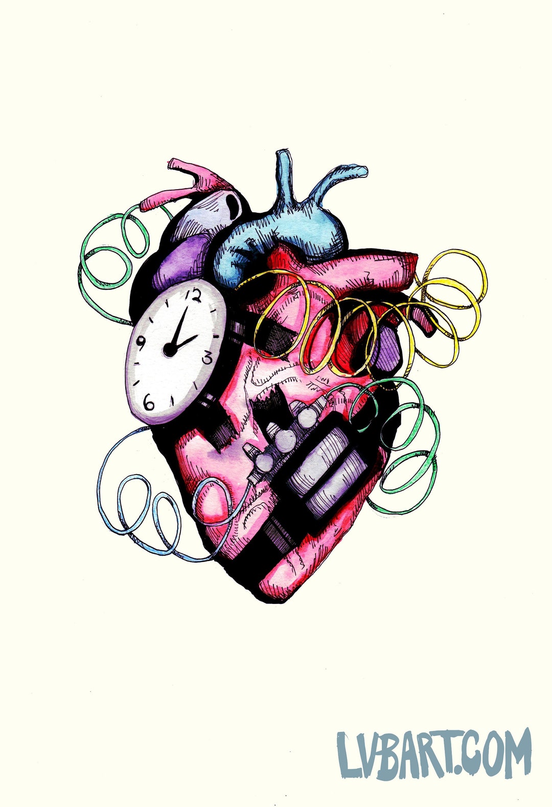 Time Bomb Heart Fine Art Print Poster Home Decor Wall Art Digital - Etsy