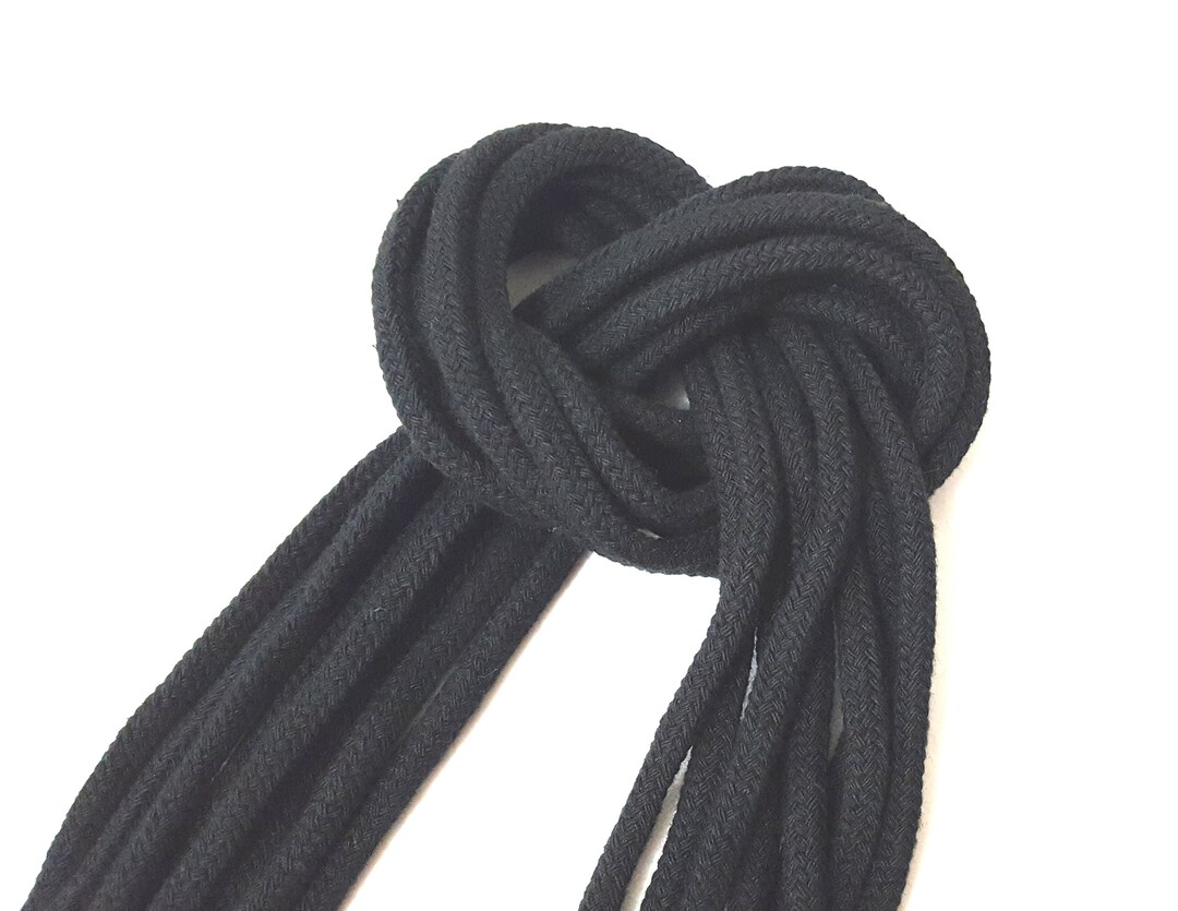 Approx - 5mm-6mm Wide - 5 Yds - 50 Yds Black Cotton Cord ,string, Rope ...