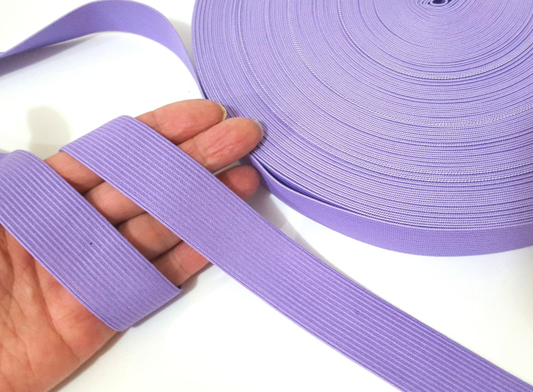 1 Inch / 25mm Width - 3y - 10yds Middle Purple / Heliotrope Elastic ...