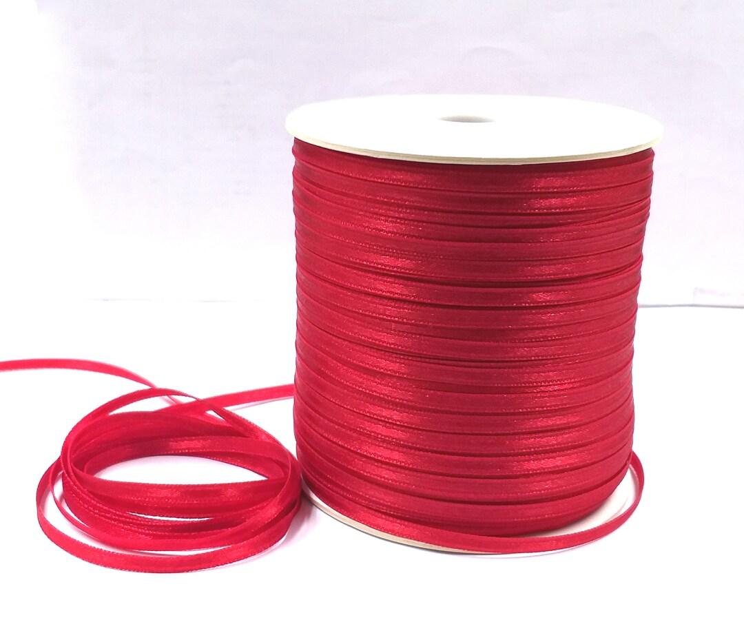 1/8 Inch / 3.5 Mm Wide 50yds 330yds Red Nylon Satin Ribbon Double Faced ...